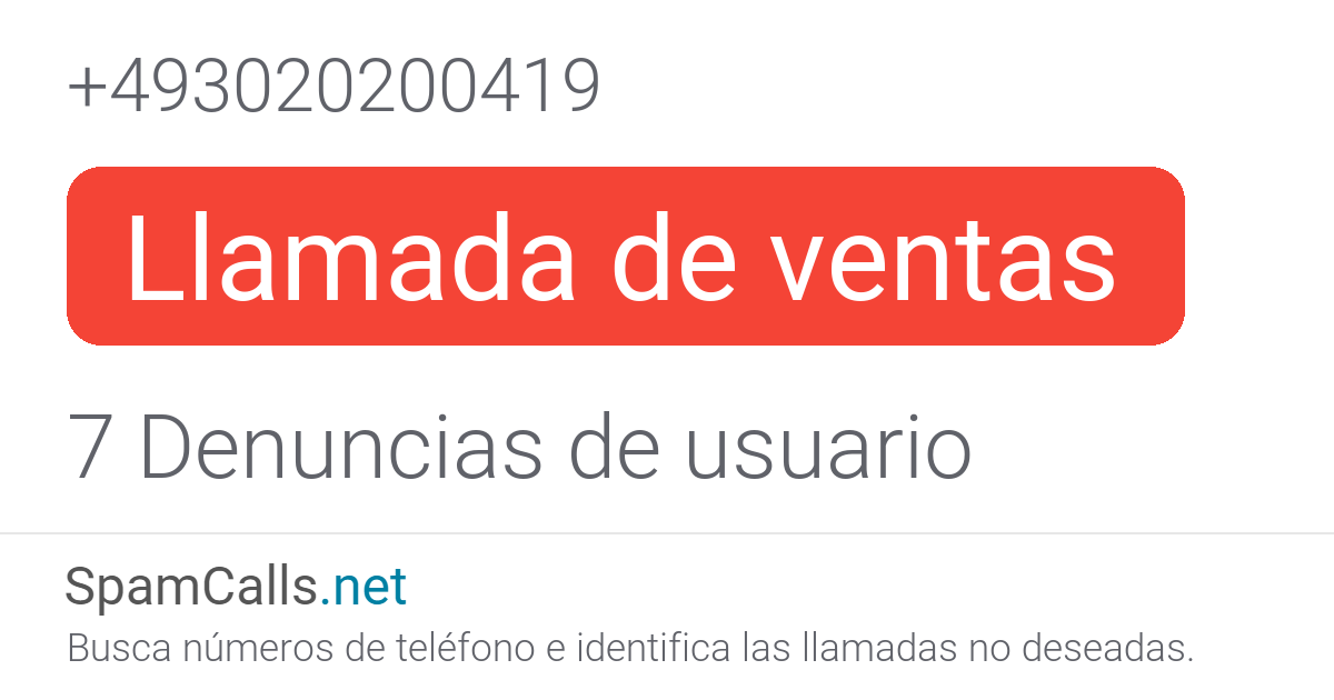 +493020200419 ☎ ¿De quién es el número +49 302-020-0419 de Alemania?